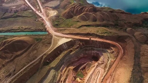 Open-cast. Operating mine. Excavators. T... | Stock Video | Pond5