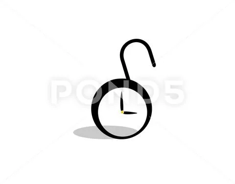 Open clock Padlock logo on white background in vector illustration ...