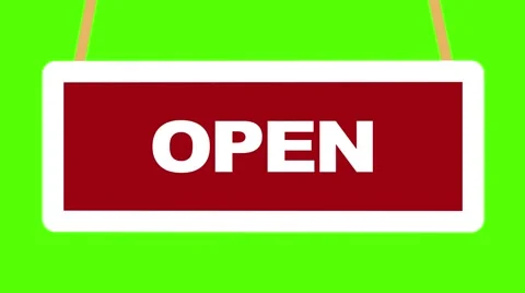 Open close sign flipping over loop green... | Stock Video | Pond5