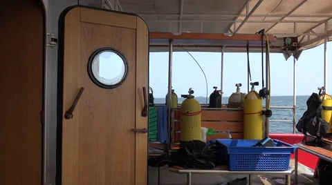 Open the door on stern of vessel with ox... | Stock Video | Pond5