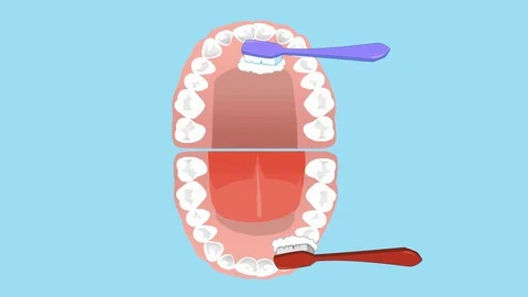 Open Mouth Brushing Teeth - Dental Care ... | Stock Video | Pond5