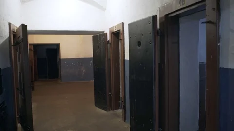 Open prison cells, Theresienstadt concen... | Stock Video | Pond5
