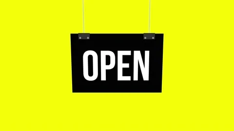 Open Sign icon animation - Vector art | Stock Video | Pond5
