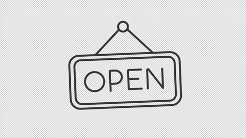 Open sign line animation | Stock Video | Pond5
