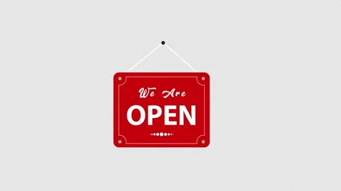 Open sign - Open door sign animated cart... | Stock Video | Pond5