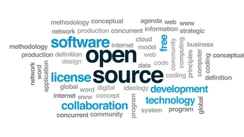 Open source animated word cloud, text de... | Stock Video | Pond5