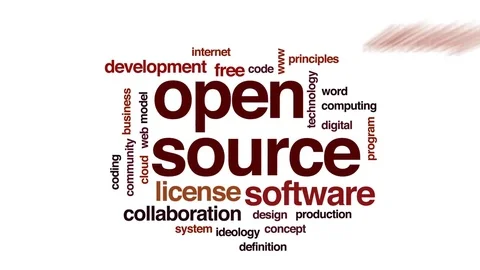 Open source animated word cloud, text de... | Stock Video | Pond5