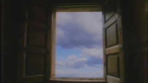 Open Window Blue Sky Old VHS Texture Tra... | Stock Video | Pond5