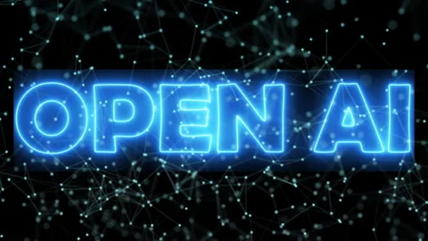 OpenAI - Neon Blue Line Animation - Plex... | Stock Video | Pond5