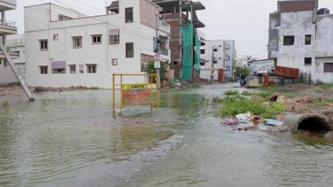 opened manhole with caution sign board d... | Stock Video | Pond5