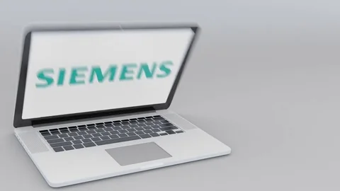 Opening and closing laptop with Siemens ... | Stock Video | Pond5