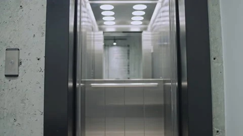 Opening and closing lift door in office ... | Stock Video | Pond5
