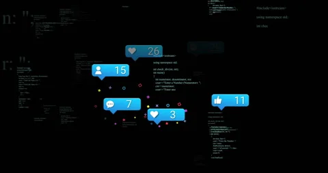 Opening C++ code backdrop showing thumbs... | Stock Video | Pond5