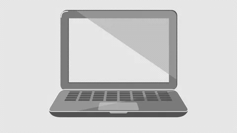 Opening laptop animated mockup on transp... | Stock Video | Pond5