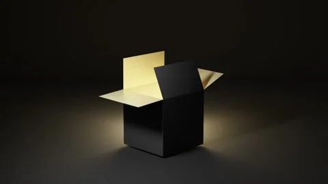 Opening magic box with golden glow and l... | Stock Video | Pond5