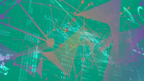 Opening map appearing, network expanding... | Stock Video | Pond5