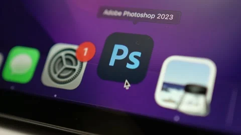 Opening Photoshop App on a Laptop Comput... | Stock Video | Pond5