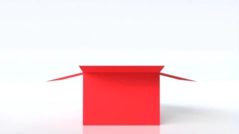 Opening the red cardboard box, Animation... | Stock Video | Pond5