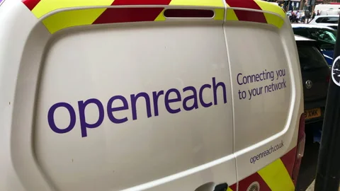 An Openreach white van with name logo, c... | Stock Video | Pond5