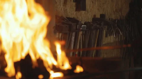 operating smithy fire flame tips with sp... | Stock Video | Pond5