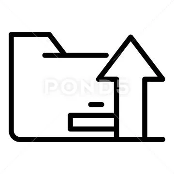 Operating system upload folder icon, outline style: Graphic #151893529