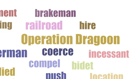 Operation Dragoon Word Cloud Animated Is... | Stock Video | Pond5