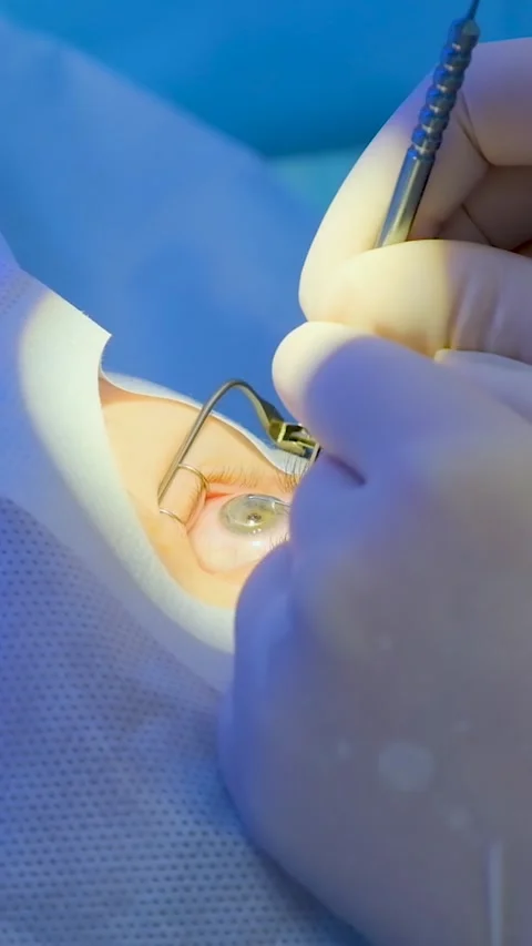 Operation, eye of man is cut treated sca... | Stock Video | Pond5