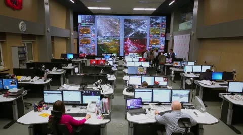 Operations room of data center with work... | Stock Video | Pond5