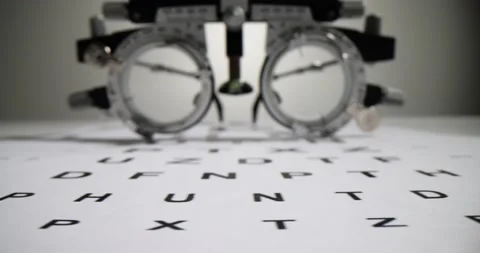 Ophthalmology goggles on paper with Snel... | Stock Video | Pond5