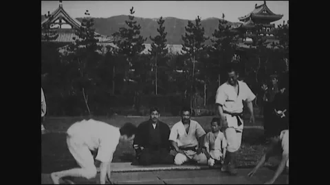 Opponents bow before they fight of jiu-j... | Stock Video | Pond5