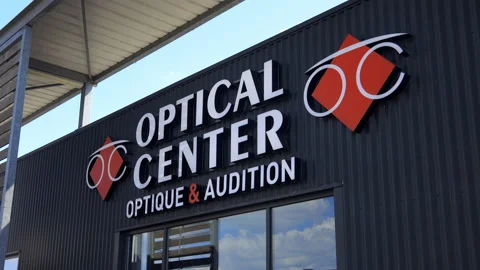 Optical Center logo on the front of the ... | Stock Video | Pond5