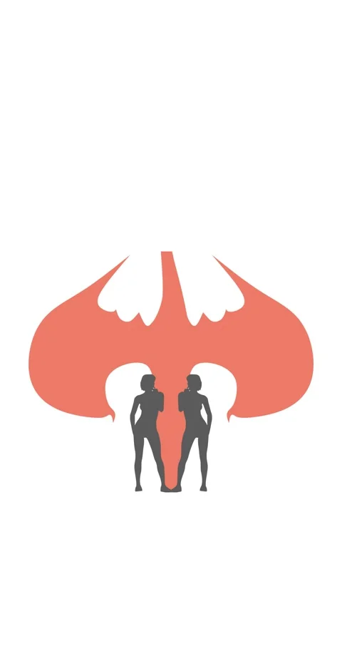 Optical illusion. Two beautiful women ma... | Stock Video | Pond5