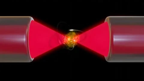 Optical tweezer, optical trap captures p... | Stock Video | Pond5