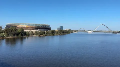 Optus Stadium Perth and Matagarup Bridge... | Stock Video | Pond5
