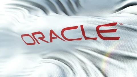ORACLE flag waving on sun. Seamless loop... | Stock Video | Pond5