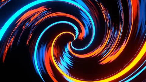 Orange and Blue Sci-Fi Neon Magnet Spira... | Stock Video | Pond5
