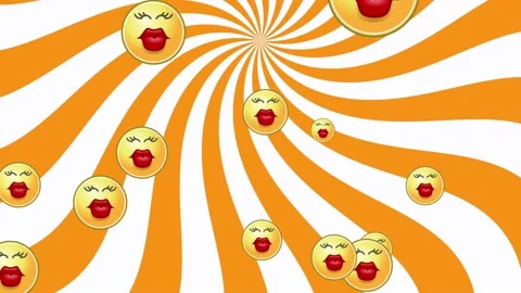 Orange Animated Background Smiley Emotic... | Stock Video | Pond5