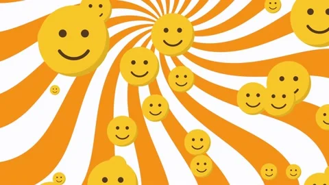Orange Animated Background Smiley Emotic... | Stock Video | Pond5
