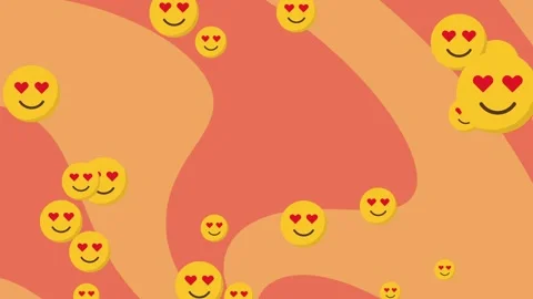 Orange Animated Background Smiley Emotic... | Stock Video | Pond5