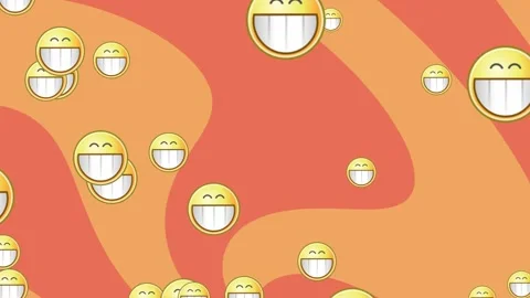 Orange Animated Background Smiley Emotic... | Stock Video | Pond5
