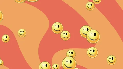 Orange Animated Background Smiley Emotic... | Stock Video | Pond5