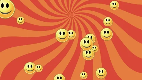 Orange Animated Background Smiley Emotic... | Stock Video | Pond5