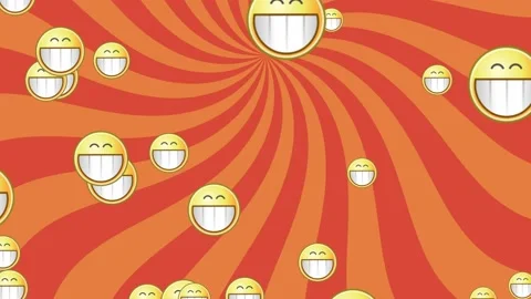 Orange Animated Background Smiley Emotic... | Stock Video | Pond5