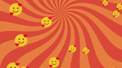 Orange Animated Background Smiley Emotic... | Stock Video | Pond5