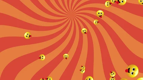 Orange Animated Background Smiley Emotic... | Stock Video | Pond5