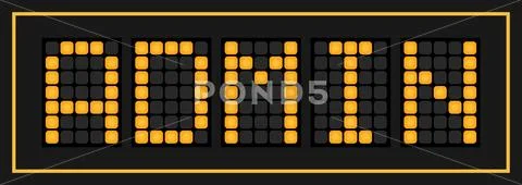 Orange color led banner in word admin on black background: Graphic ...