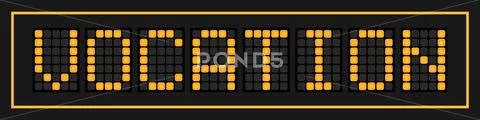 Orange color led banner in word vocation on black background: Royalty ...