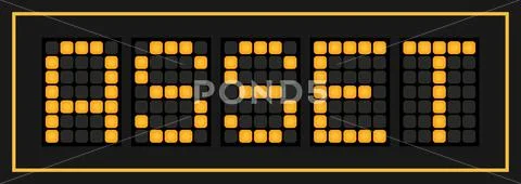 Orange color led in word asset on black background: Graphic #176898981