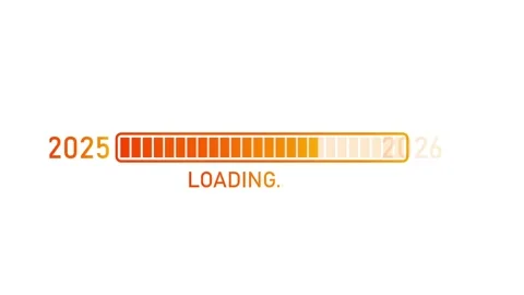Orange color loading bar from 2025 to 20... | Stock Video | Pond5