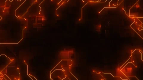 Orange Cyber Grid Network Scene Intro Lo... | Stock Video | Pond5